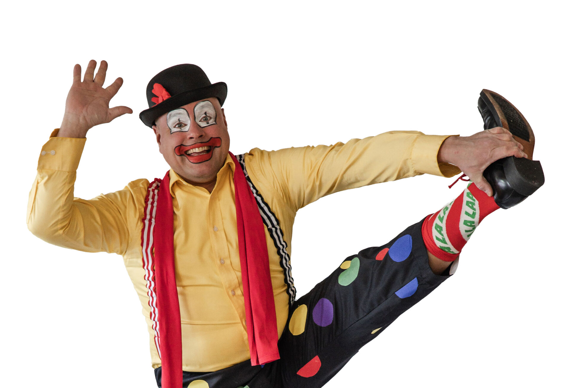 Pelle Positiivi, även känd från TV, uppträder på Barnens Riemu-eftermiddag den 25.2.2024 ...